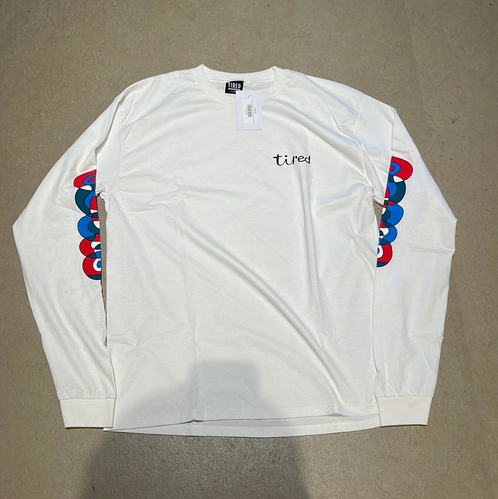 Tired Longsleeve Elbow Print White – Mokum Vintage